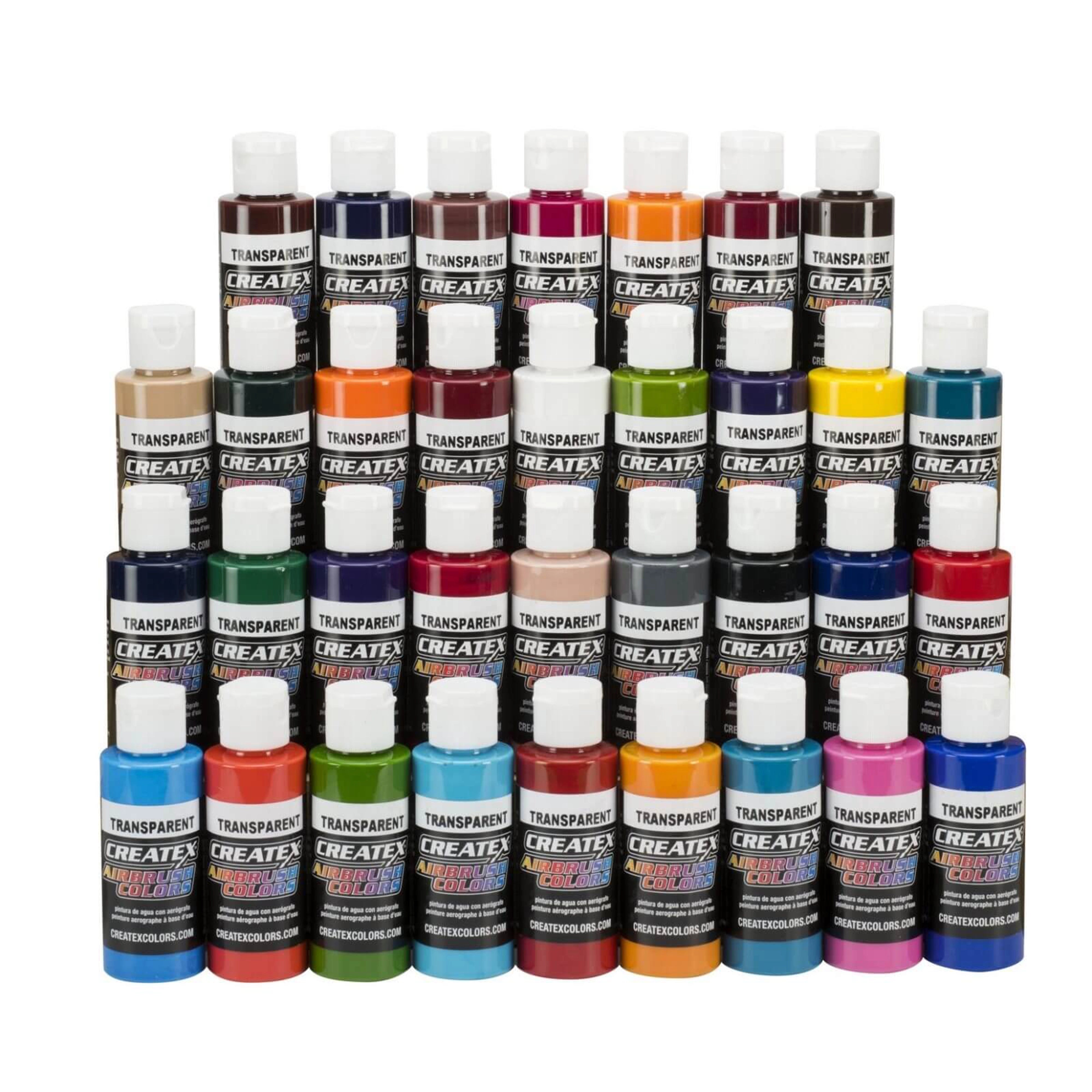 Createx Airbrush Colors Transparent 34 Color Set – Pro Quality