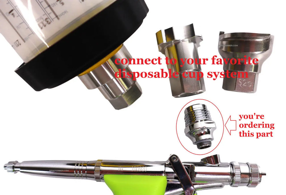 Disposable cup adapter for airbrush