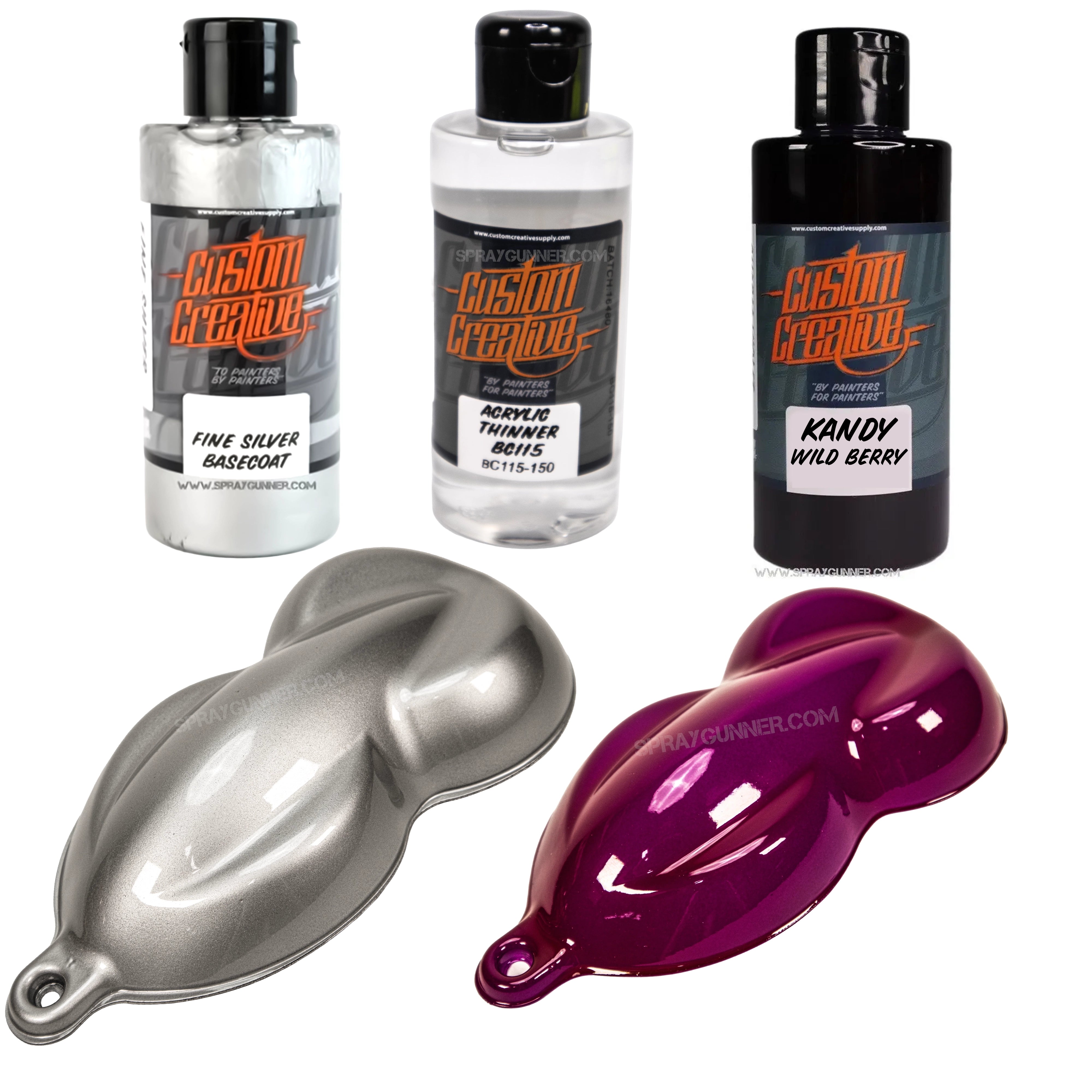 Custom Creative Paints: Fine Silver + Choose Your Kandy Paint Set (150