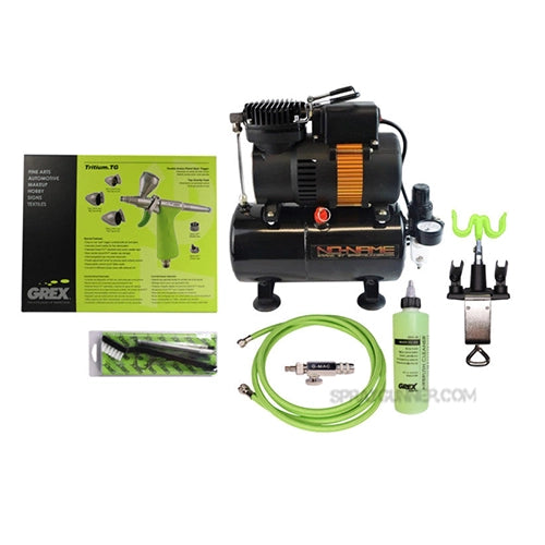 Grex Gravity Feed Tritium Airbrush + Tooty Compressor Combo