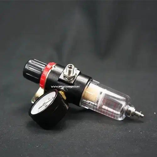 In-Line Low Pressure Air Regulator with Gauge and Moisture Trap Filter