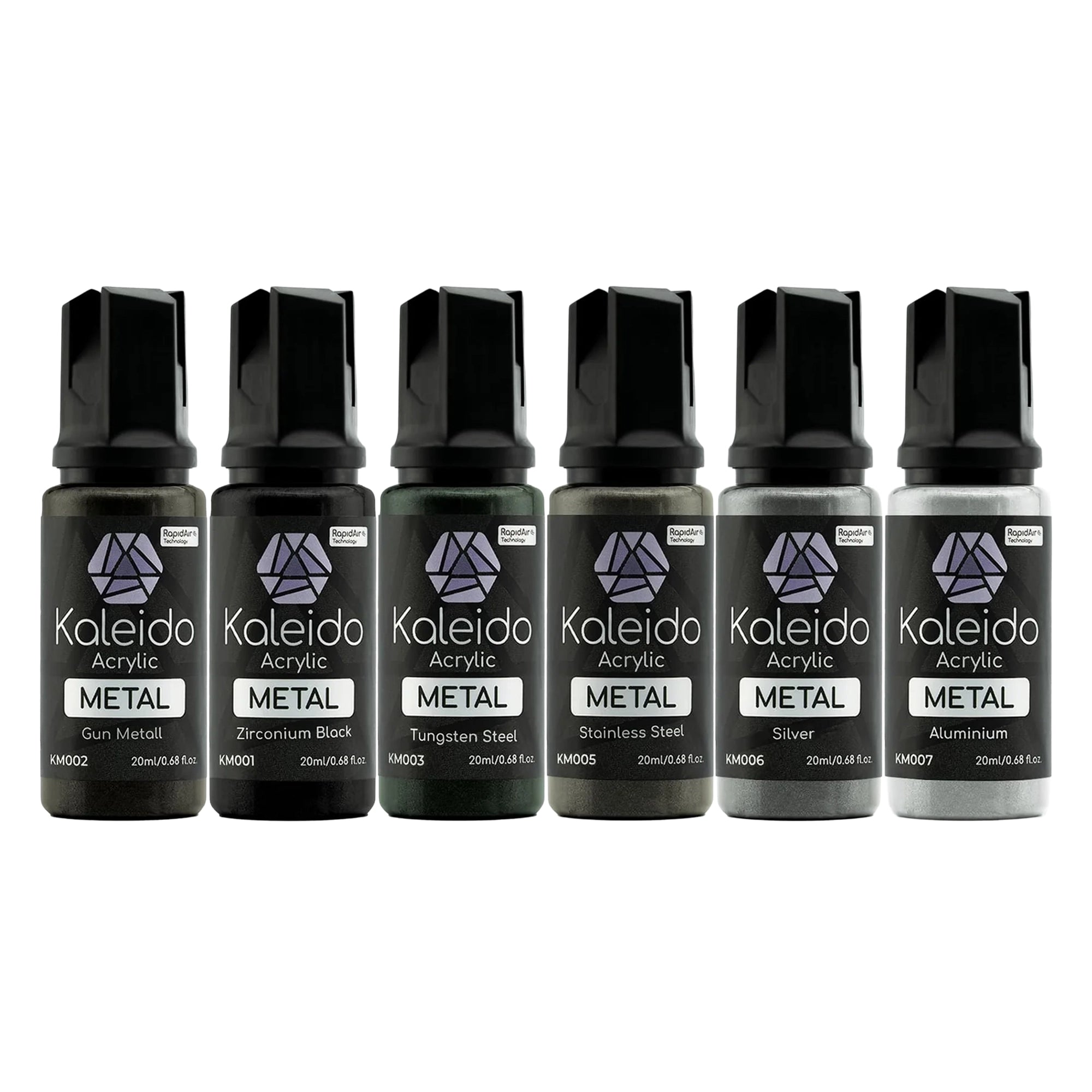 GAAHLERI Kaleido 6 Silver Metallic Colors Paint Set