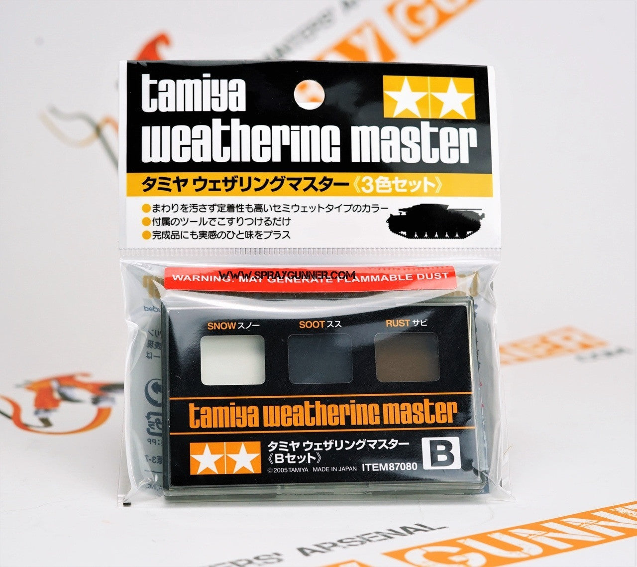 Tamiya Weathering Master: Set B (Snow/Soot/Rust) - SprayGunner
